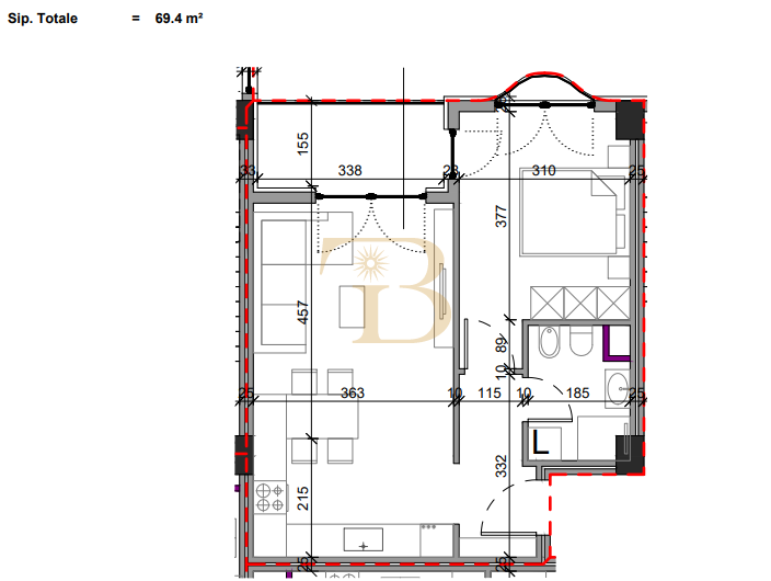 Apartament 1+1 në shitje, Aluna Complex 2 - BIT Real Estate